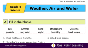 Printable Weather, air, and water worksheets for class 4 PDF