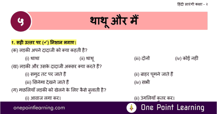 Class 2 Hindi Chapter 5 Thathu aur Mein Question Answer PDF