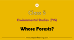 Class 5 EVS Chapter 20 Whose Forests Worksheet with Answers